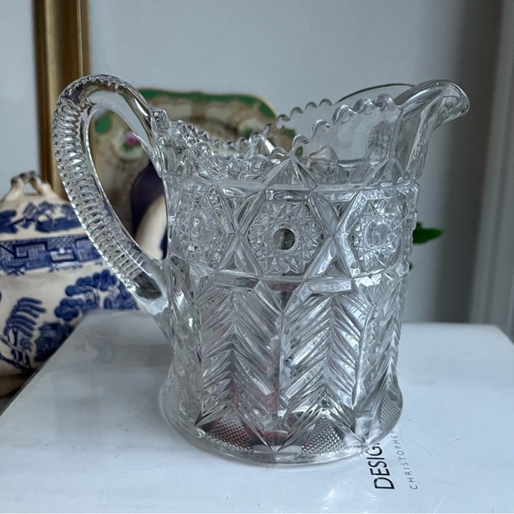 Dining | Antique Eapg Early American Pattern Glass Cambridge Feather ...